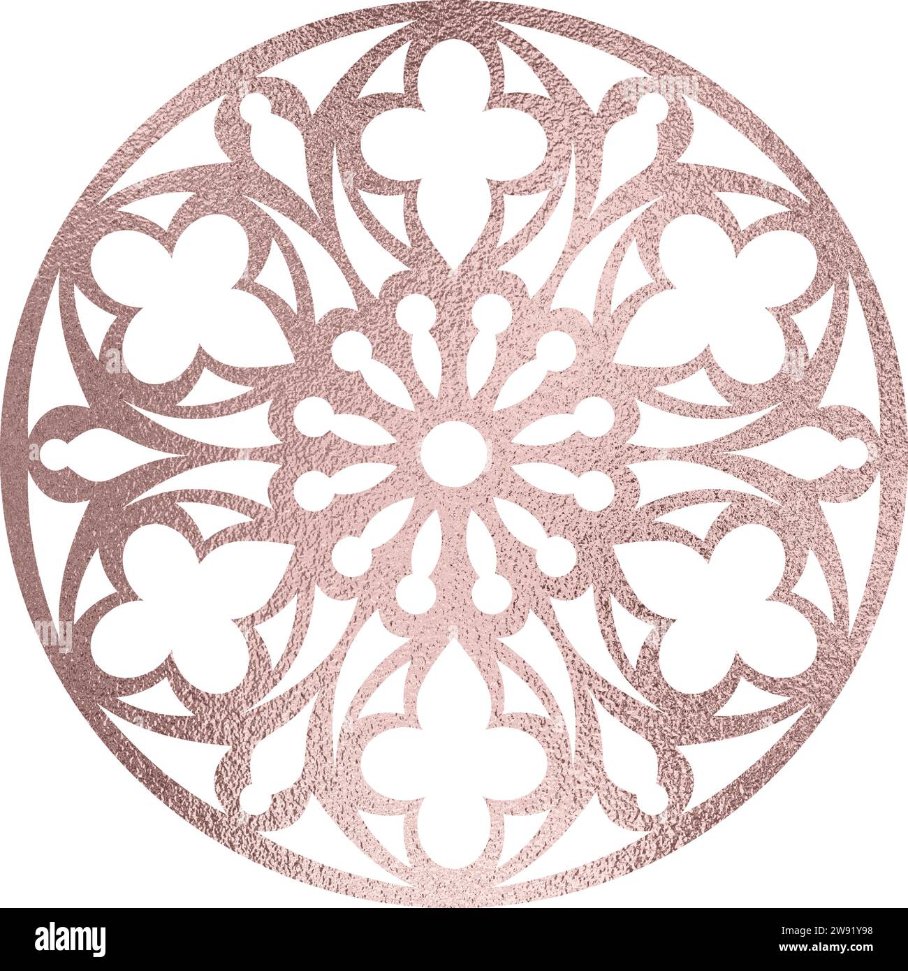 Rosette, mandala in rose gold, transparent background Stock Vector ...