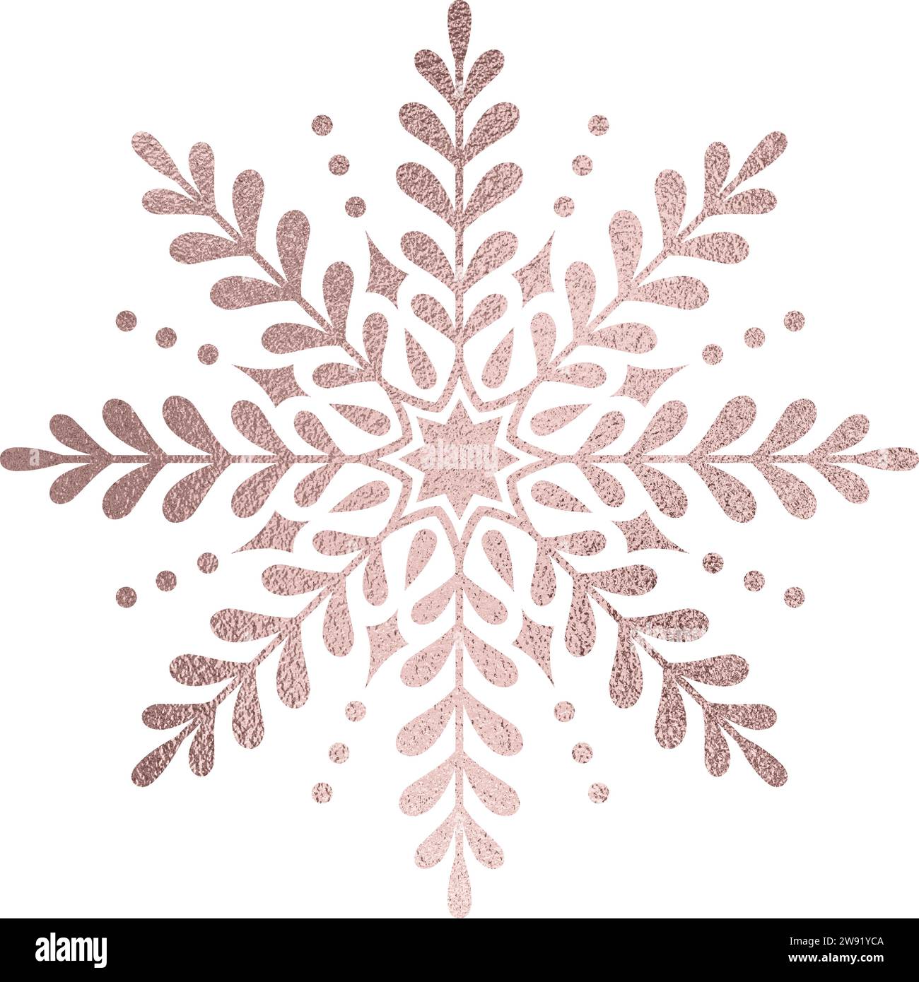 Snowflake rose gold with transparent background Stock Vector Image ...