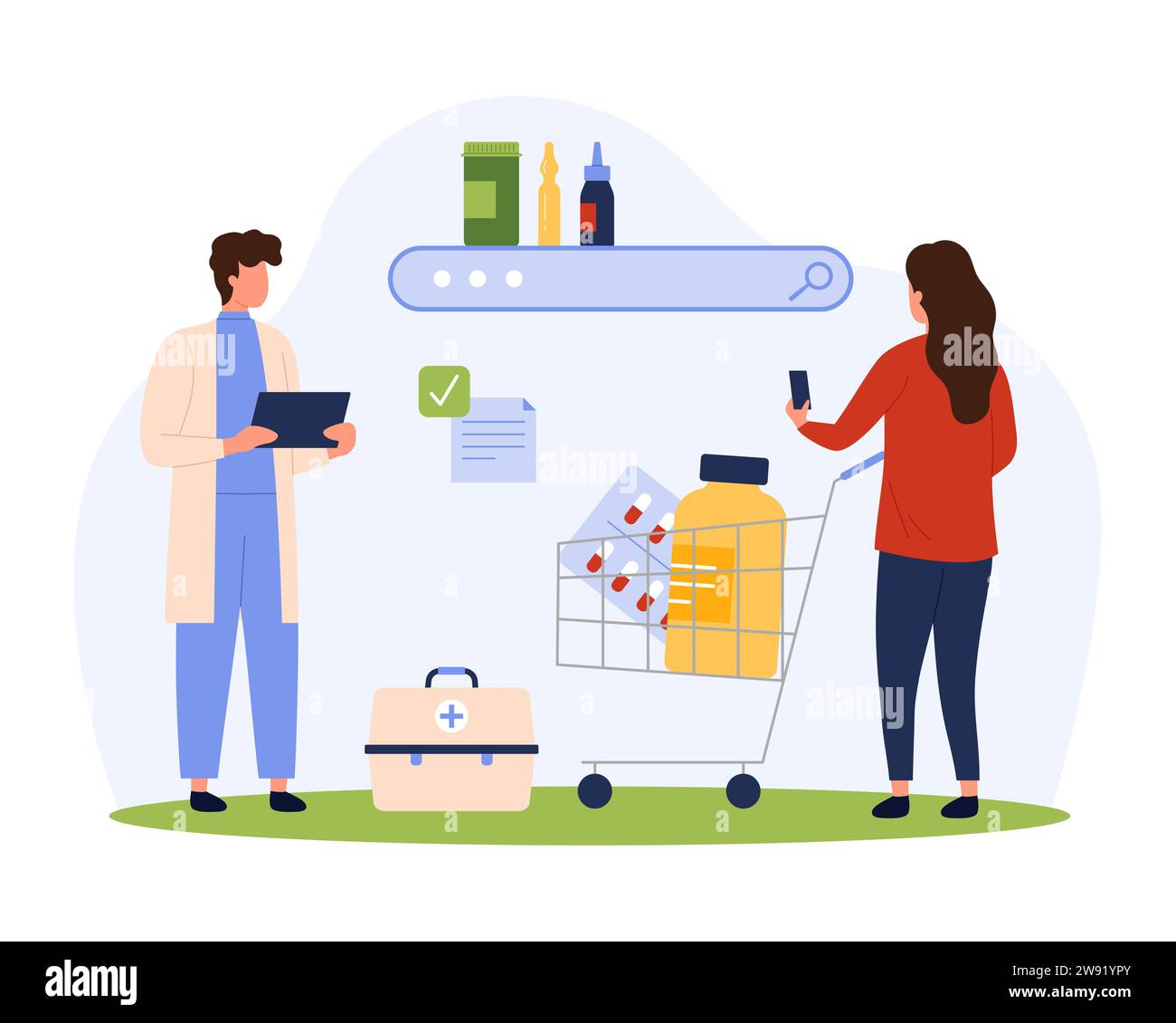 Medication cart hospital Stock Vector Images - Alamy