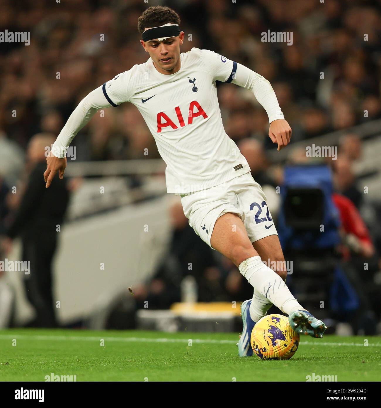 London, UK. 23rd Dec, 2023. Brennan Johnson of Tottenham Hotspur in ...