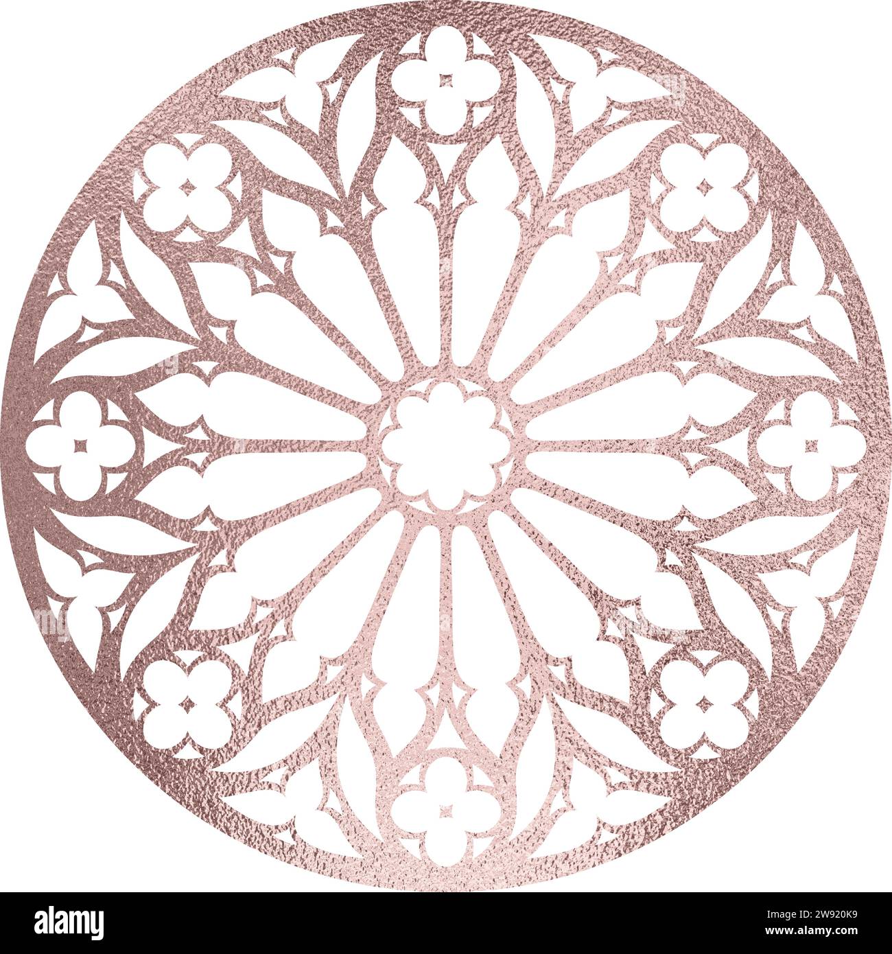 Rosette, mandala in rose gold, transparent background Stock Vector ...