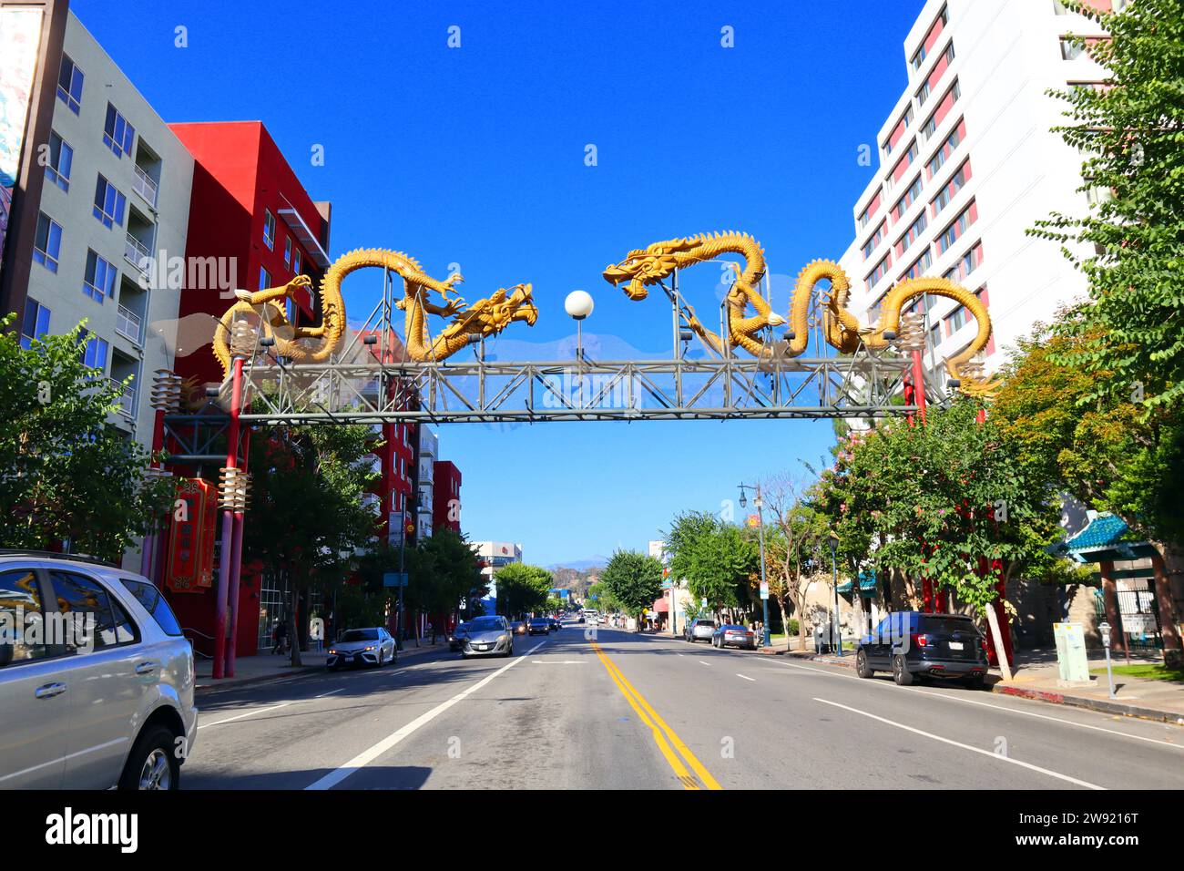 Los Angeles, California: The Dragon Gate of Chinatown of architect ...