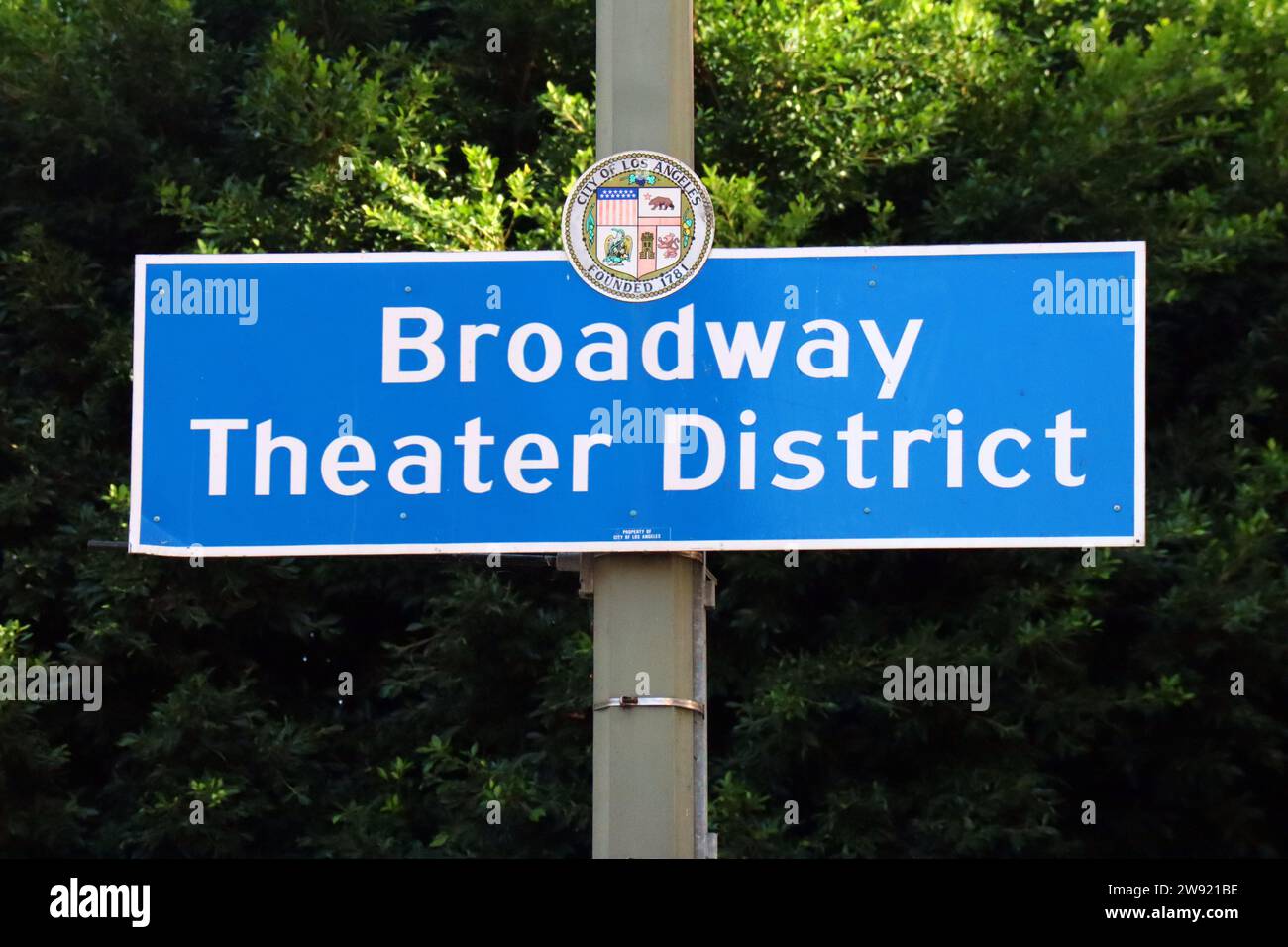 Los Angeles, California: Broadway Theater District sign. The Broadway ...
