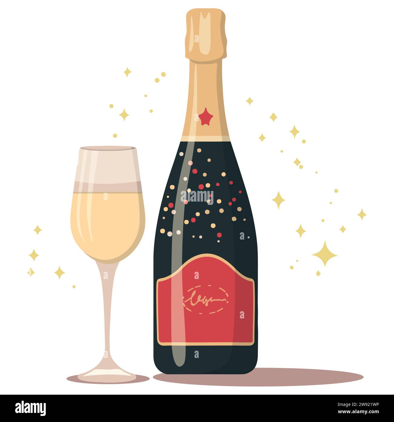 Christmas champagne bottle colorful Stock Vector Images - Alamy
