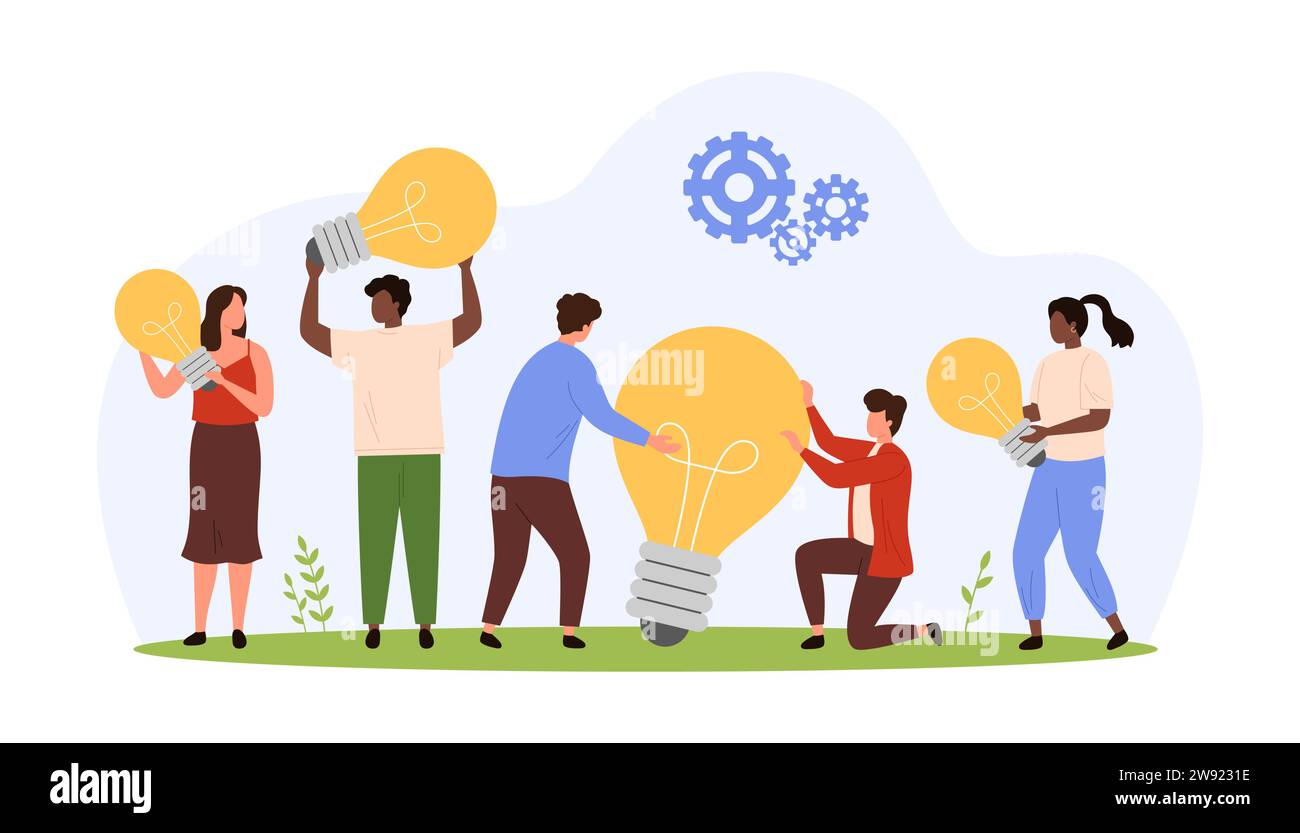 Idea brainstorm of business team, company cooperation vector ...