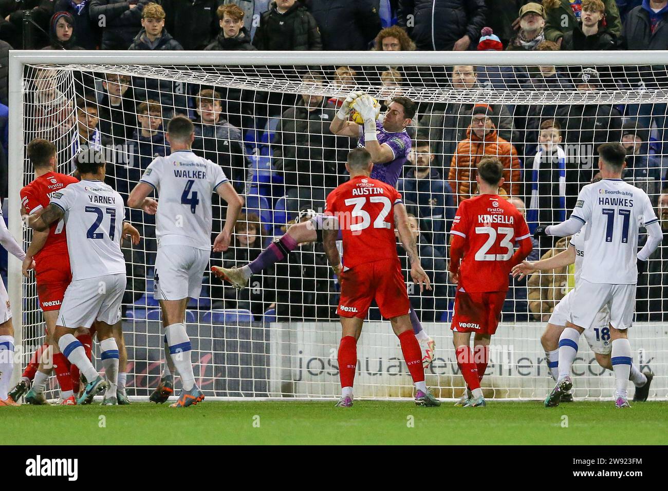 Birkenhead, UK. 23rd Dec, 2023. Luke McGee, the goalkeeper of Tranmere ...