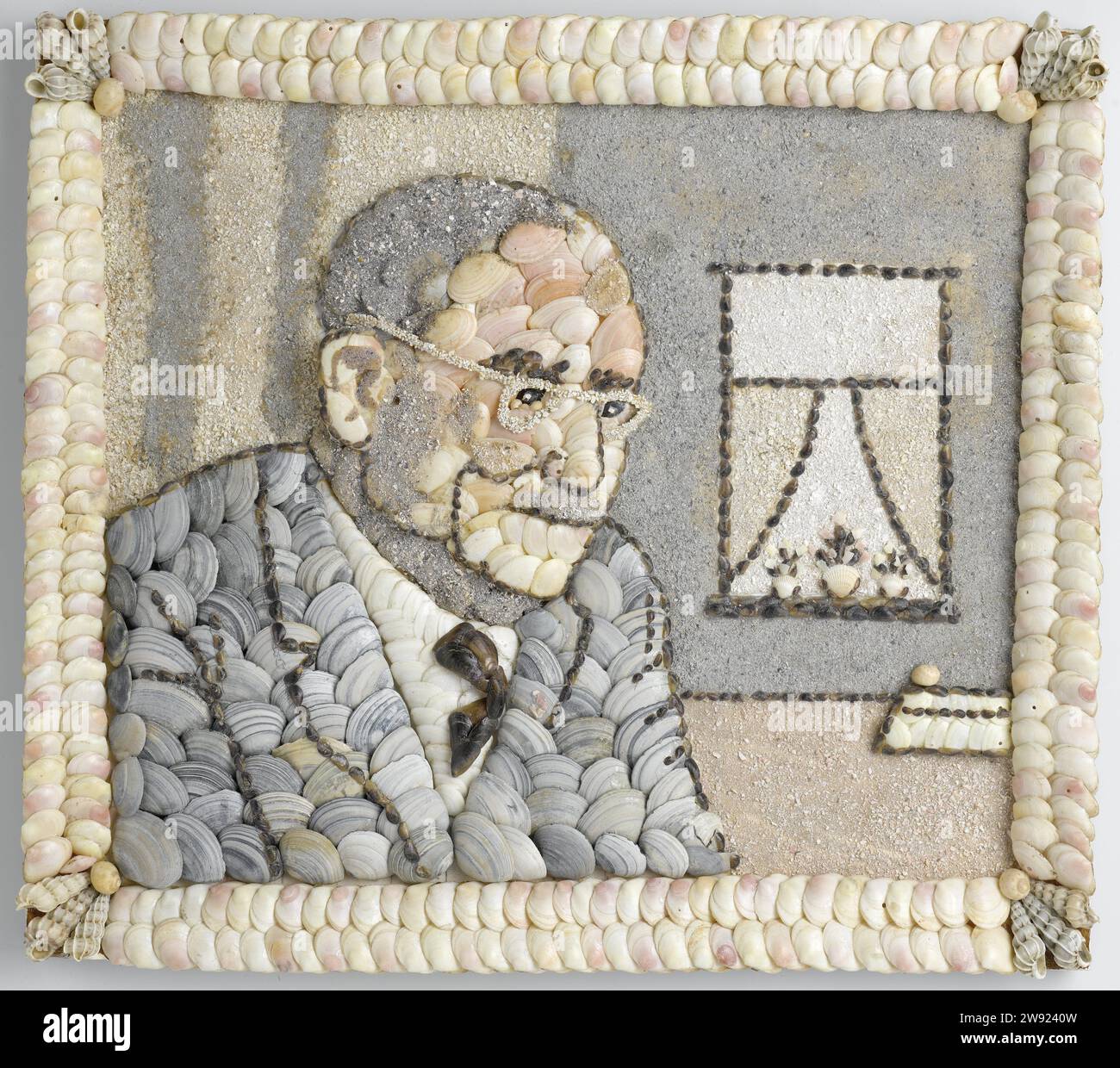 Shell portrait of Dr. W. Drees, W.M. Voois, c. 1960 Portrait of a man ...