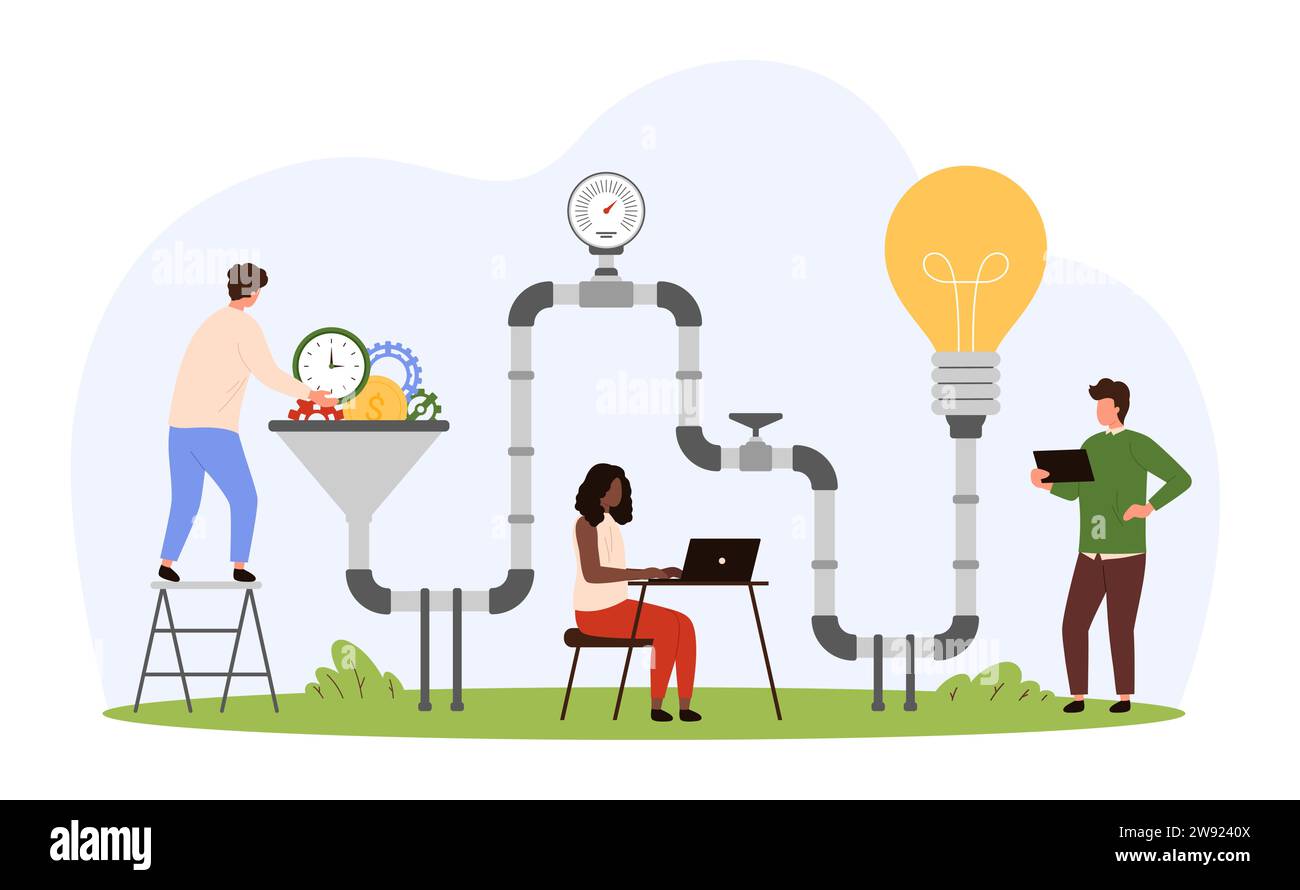 Idea generation with funnel, marketing strategy and ecommerce. Tiny ...