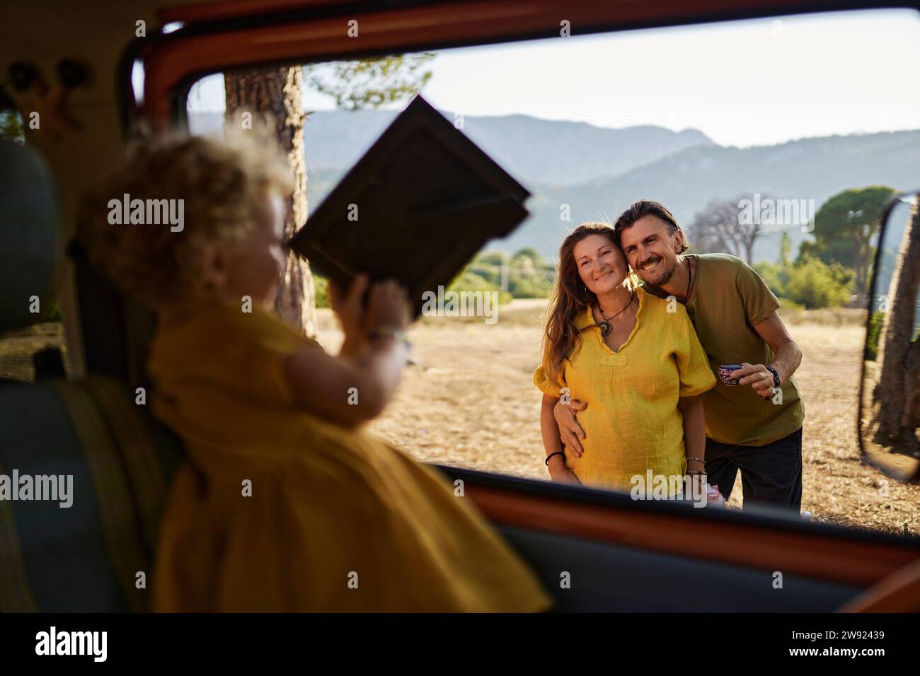 Happy smiling girl shows hi-res stock photography and images - Alamy