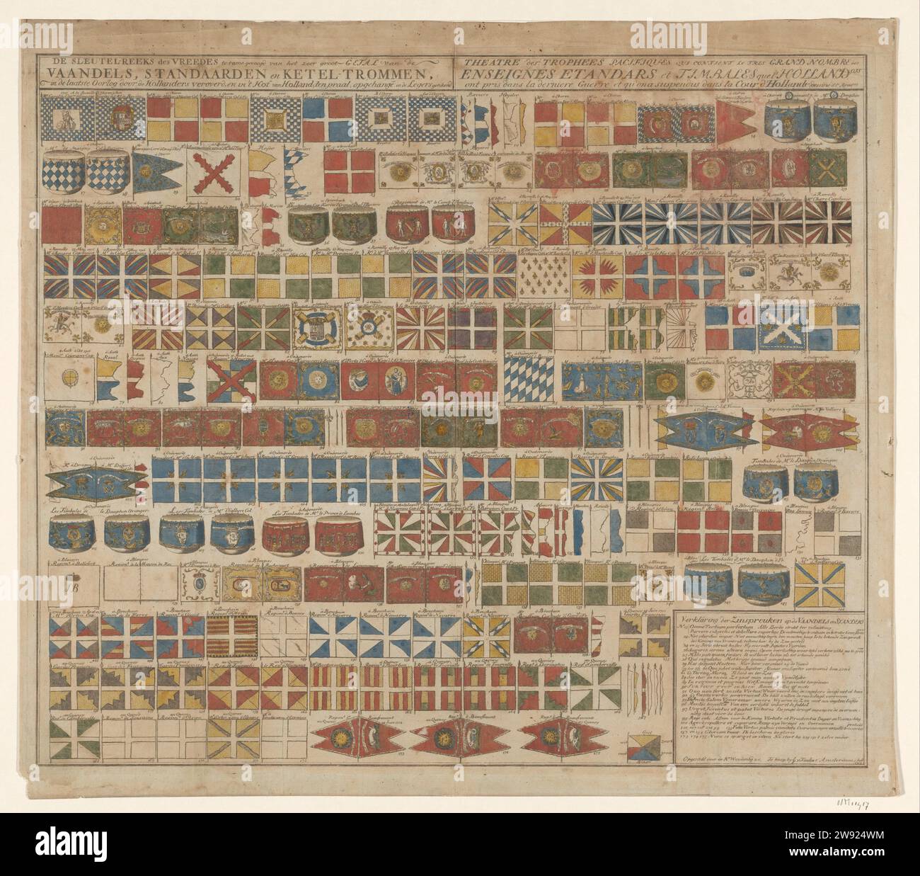 Banners, standards and timpani conquered by the Dutch during the war ...
