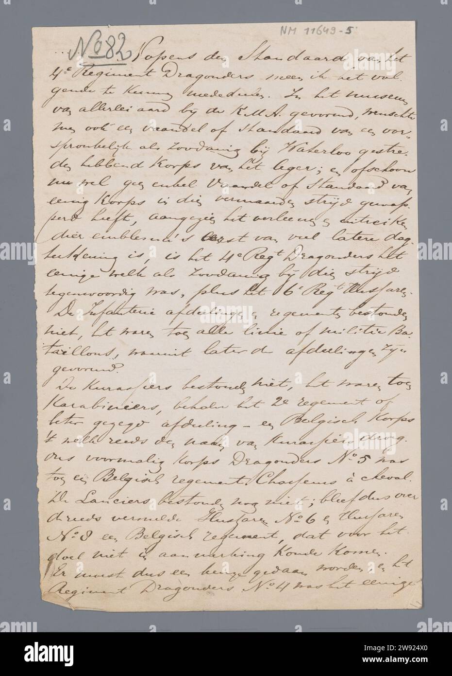 Standard of the 4th Dragonders Regiment, Colonel Veenhuyzen, 1882 Sheet ...