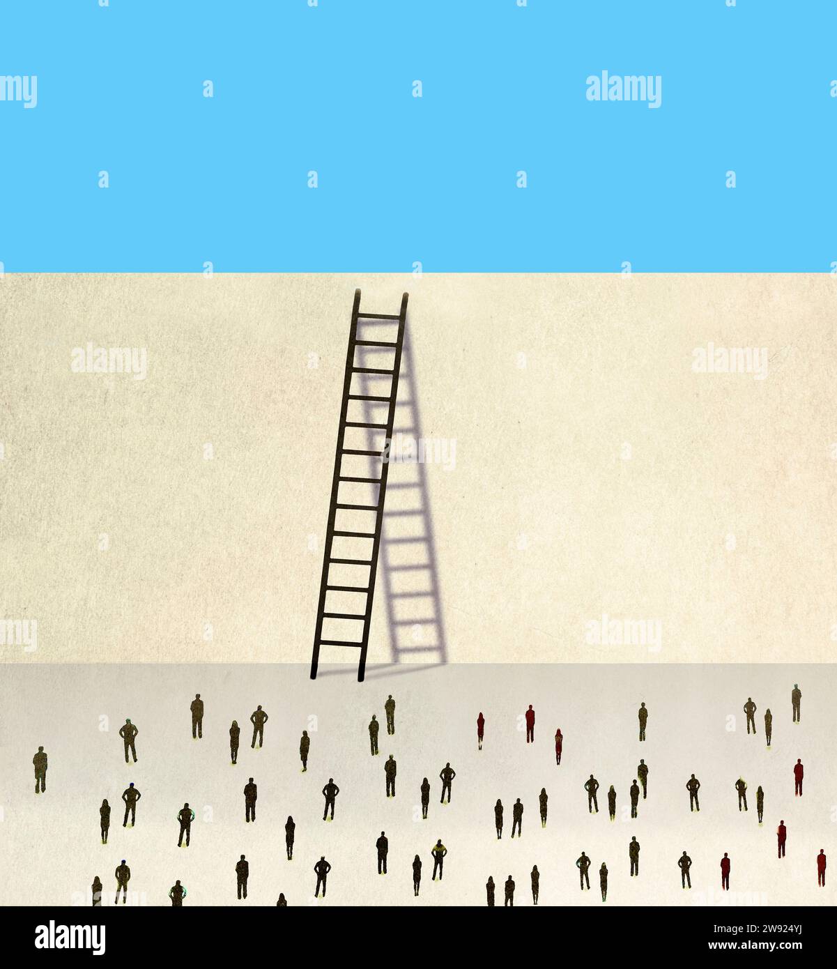 Group people looking ladder hi-res stock photography and images - Alamy