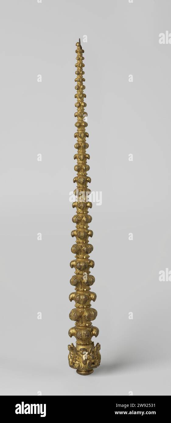 Mast root of an inland navigation vessel ,, 1700 - 1800 Gilded mast ...