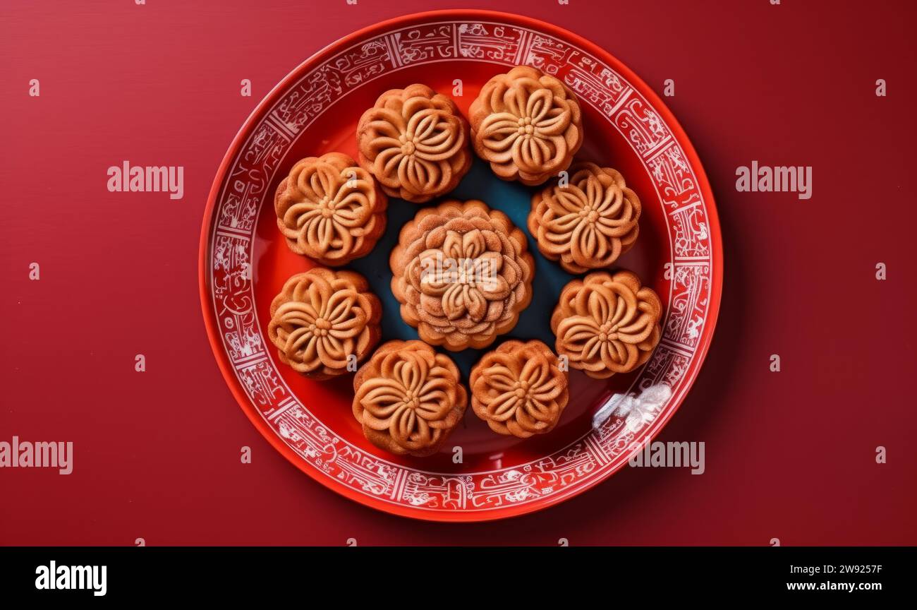 Traditional Chinese moon cake. Mid-Autumn festival celebration ...