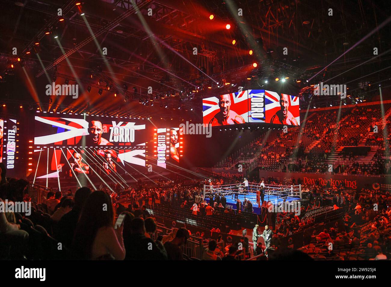 Boxing fans watch the boxing match between Australian Jai Opetaia, and ...