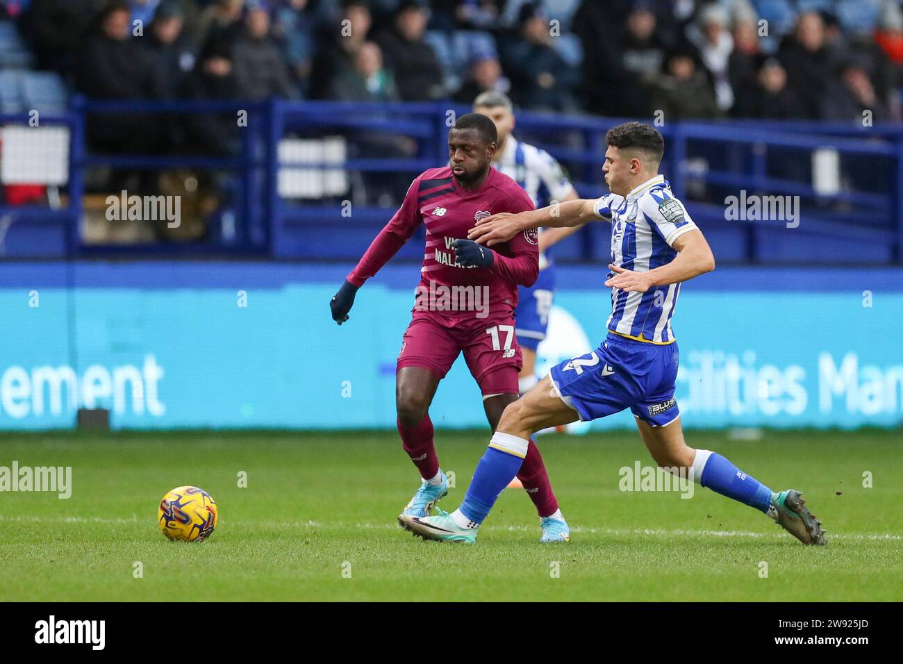 Sheffield, UK. 23rd Dec, 2023. Cardiff City defender Jamilu Collins (17 ...