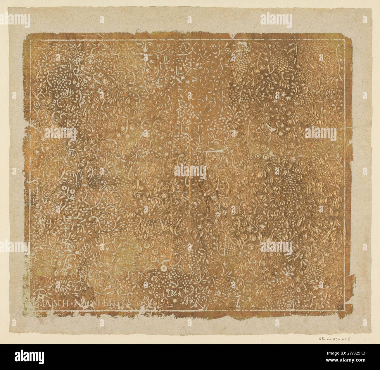 Sheet with branches with fruits, Johann Maisch, 1820 - 1849 brocade ...