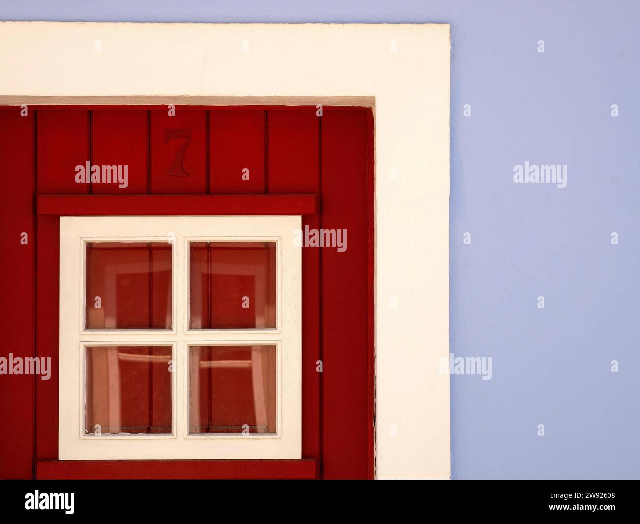 Wooden door with paned window Stock Photo - Alamy