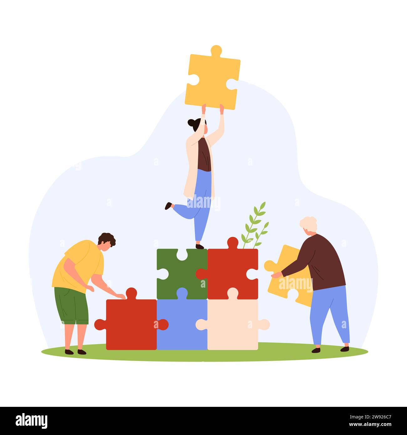 Team building teamwork synergy Stock Vector Images - Alamy
