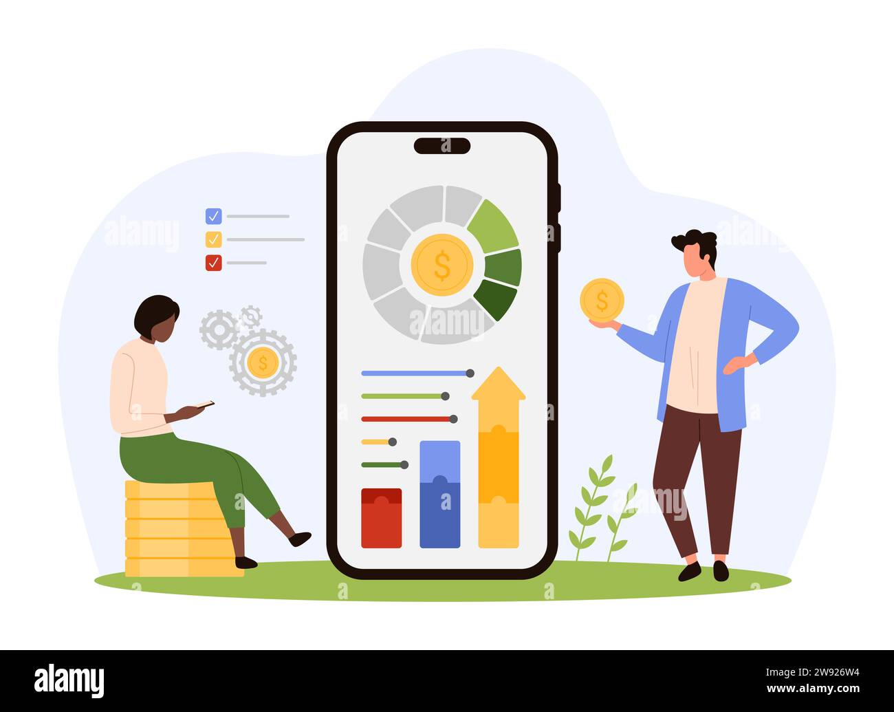 Grow money illustration Stock Vector Images - Alamy