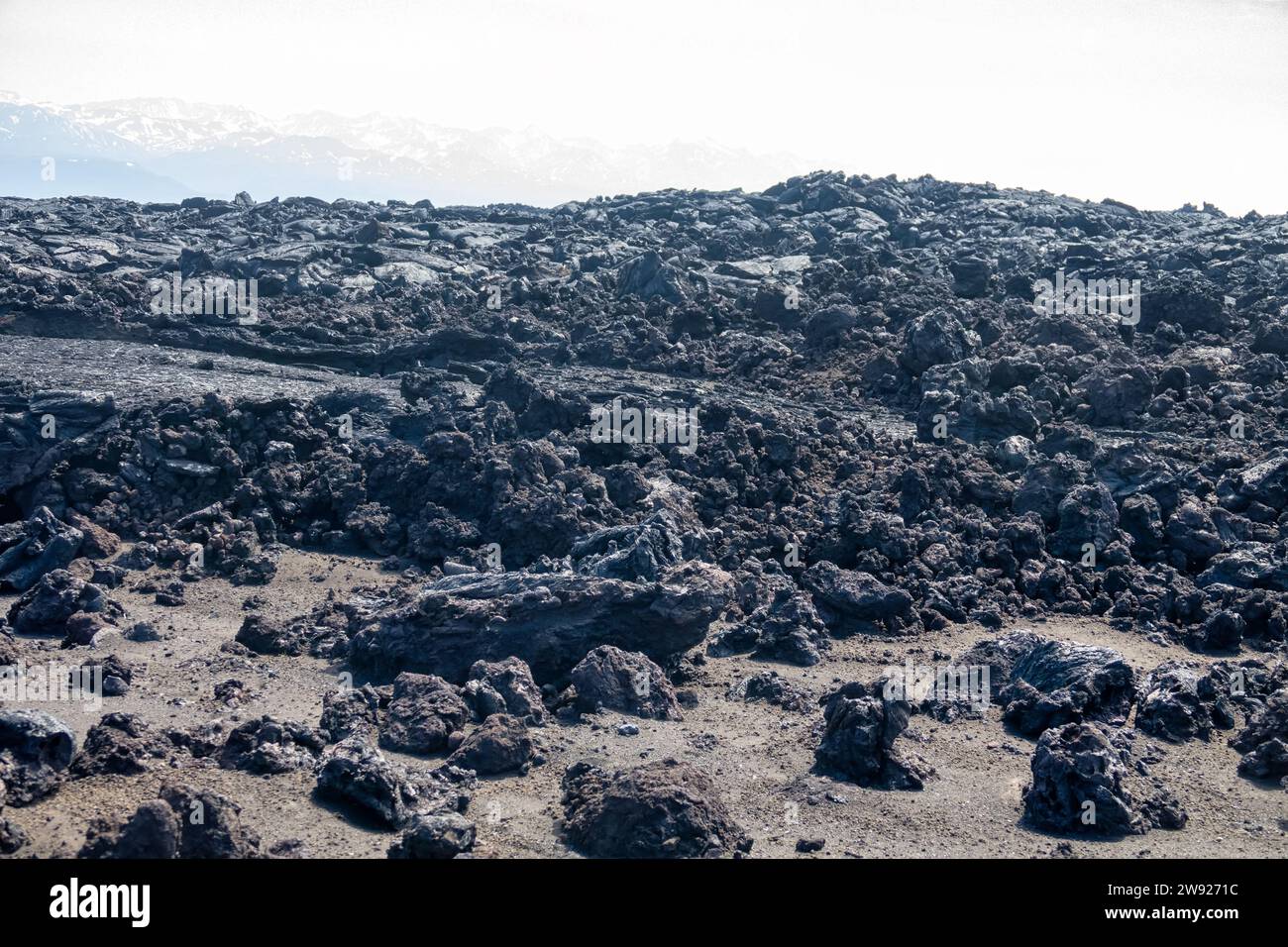 Variety of forms of basalt solidified lava (clinker, block-lava ...