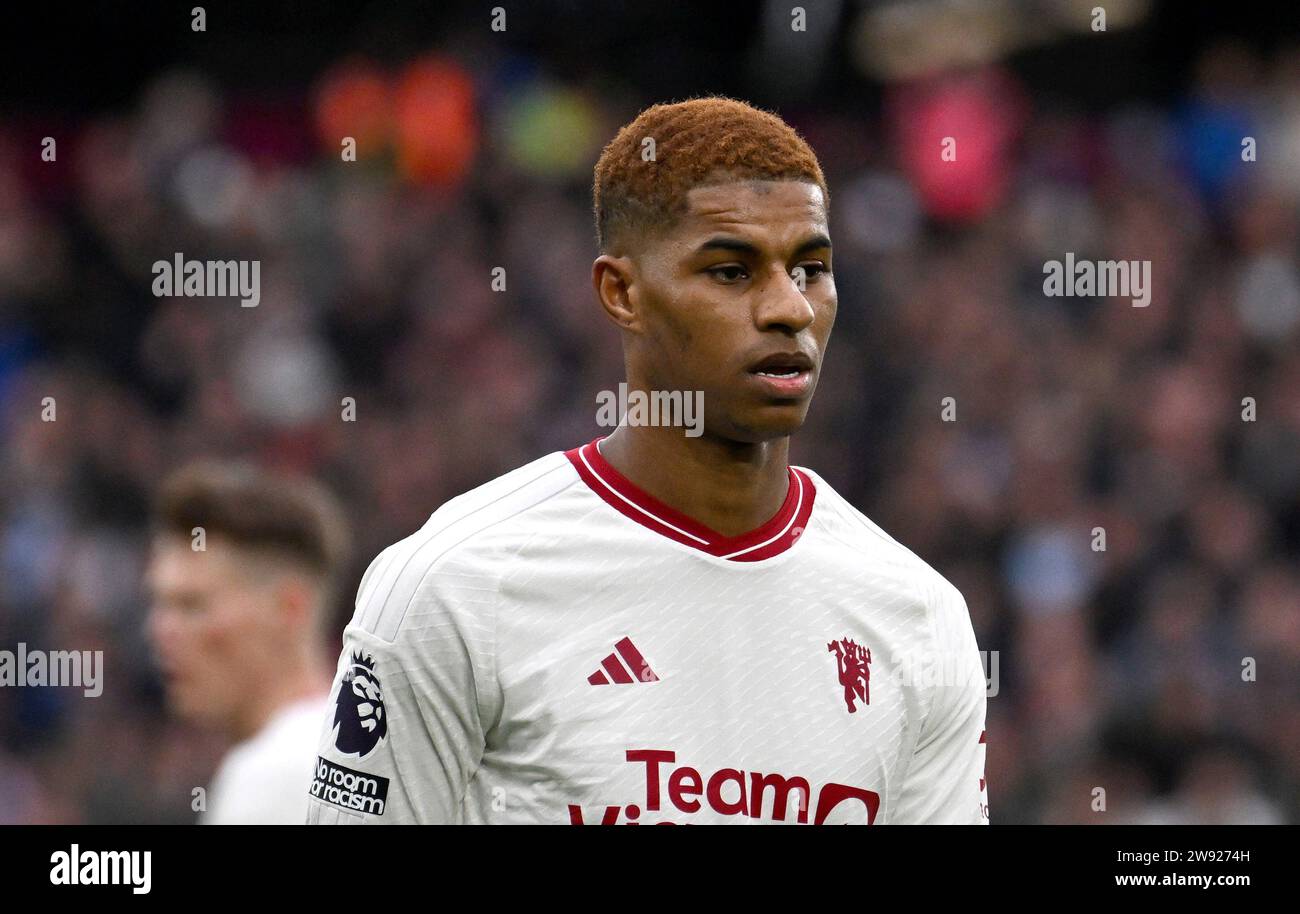 London, UK. 23rd Dec, 2023. Marcus Rashford of Manchester Utd looks on ...