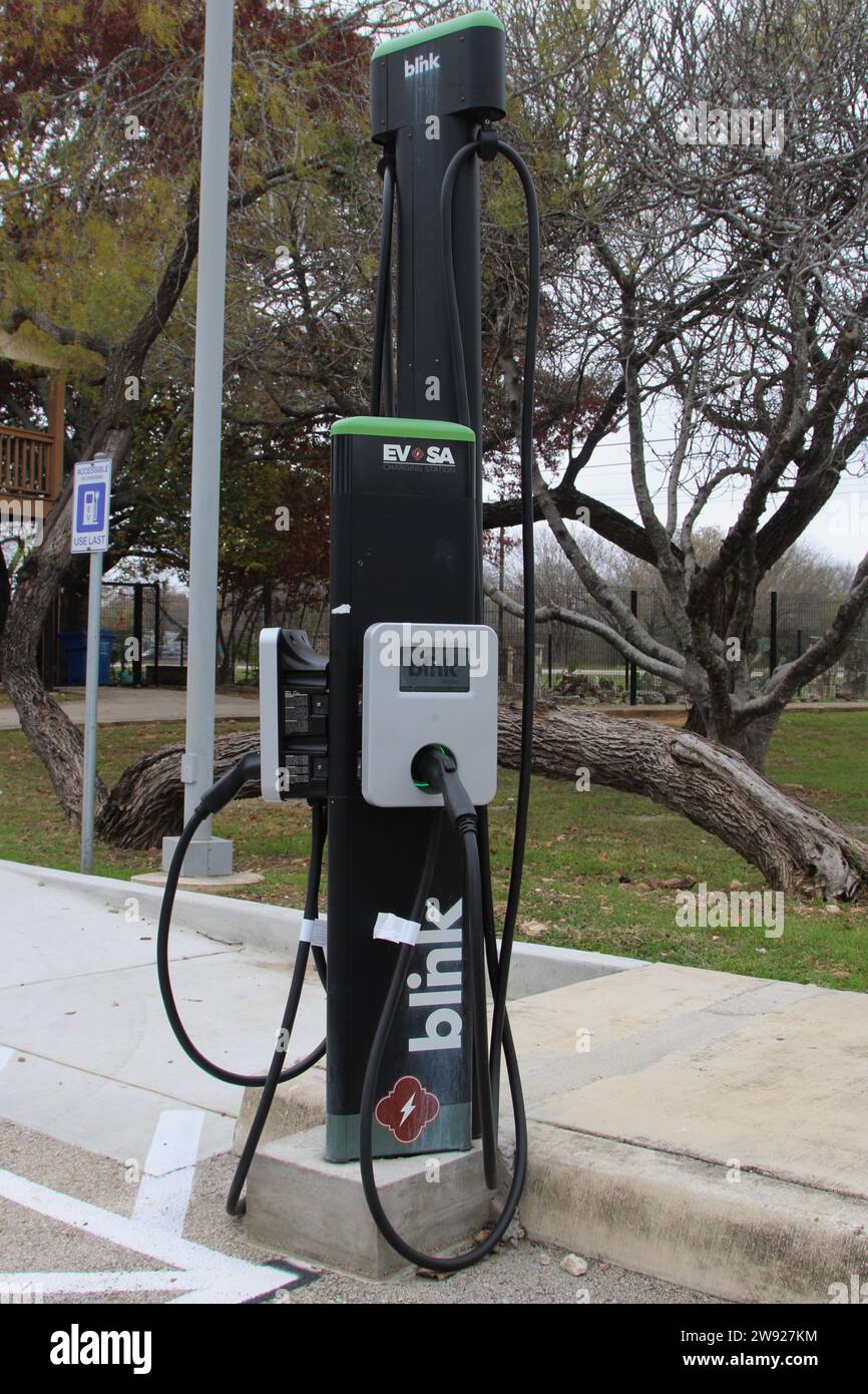 San Antonio, USA. 23rd Dec, 2023. A Blink EV charging station at ...