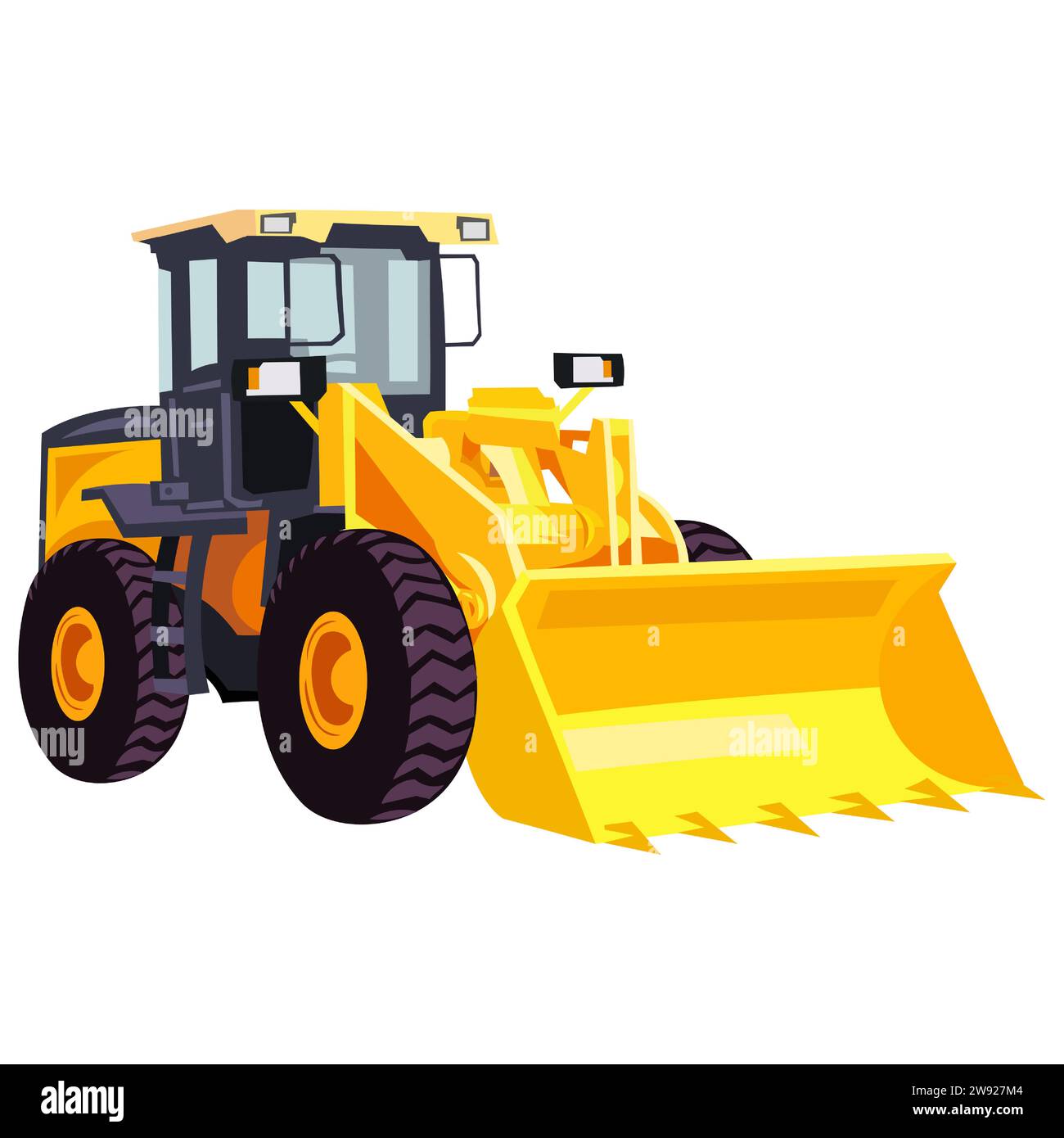 Yellow wheeled building bulldozer vector image Stock Vector Image & Art ...
