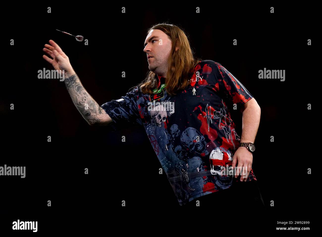 Ryan Searle during his match against Tomoya Goto on day nine of the ...