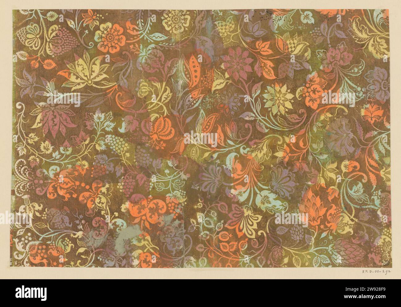 Leaf with tendrils with leaves, flowers and fruits, Andreas Steber ...