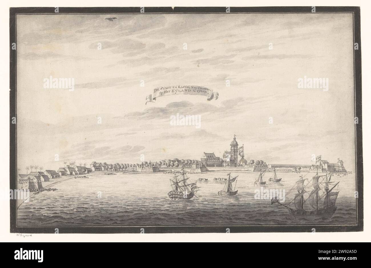View of Colombo, Johannes Rach (Possible), 1765 - 1775 drawing View of ...