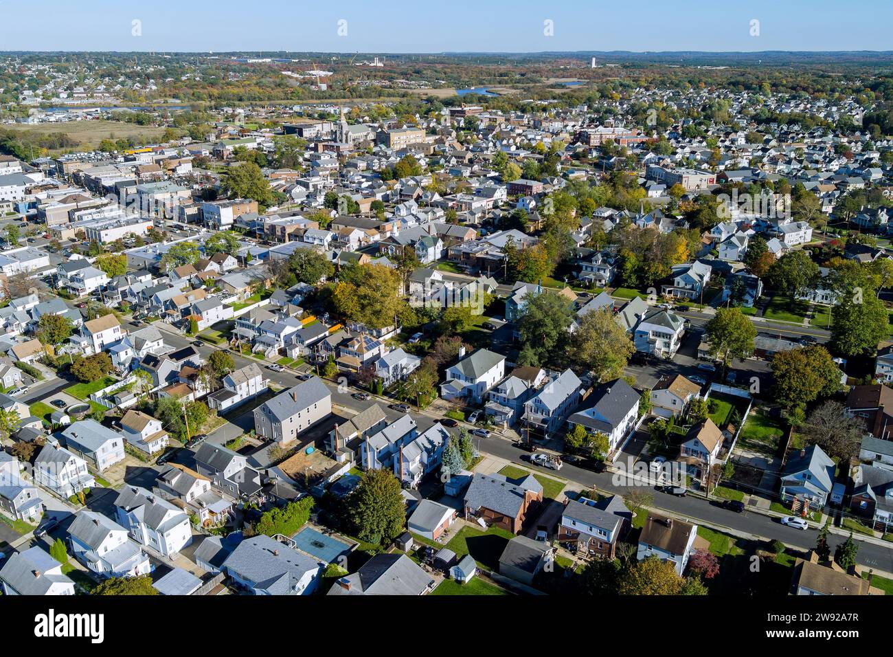 Small town from height suburban hi-res stock photography and images - Alamy
