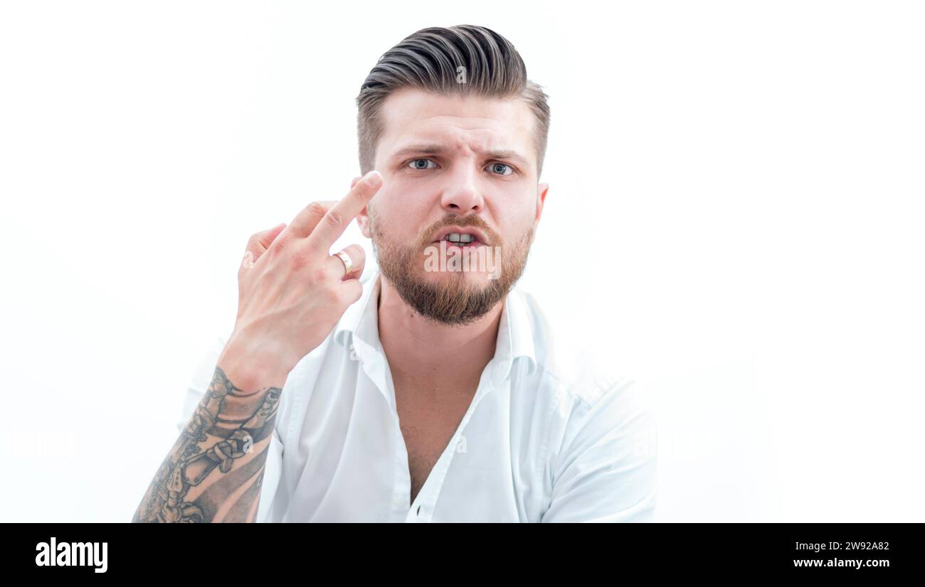 Man shows middle finger camera hi-res stock photography and images - Alamy