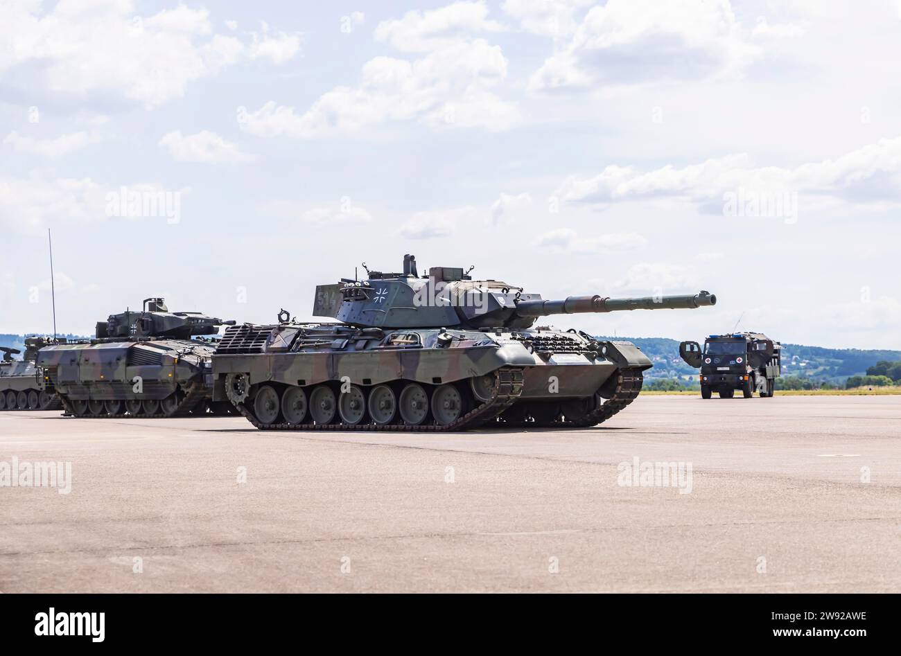 LEOPARD 1 A5 main battle tank of the Bundeswehr, army airfield ...