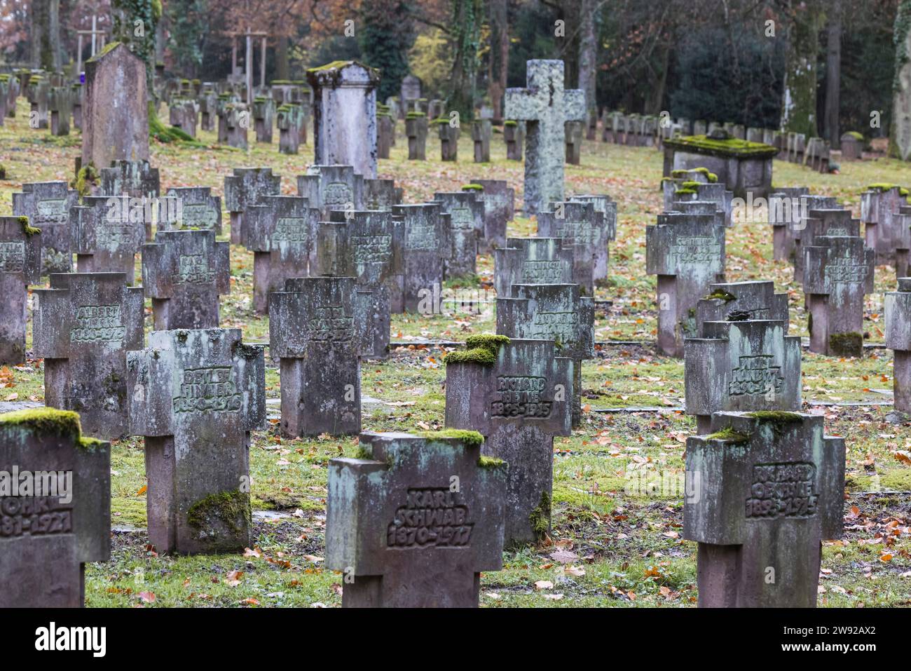 Cemetery for fallen soldiers of the world wars, symbolic photo for the ...