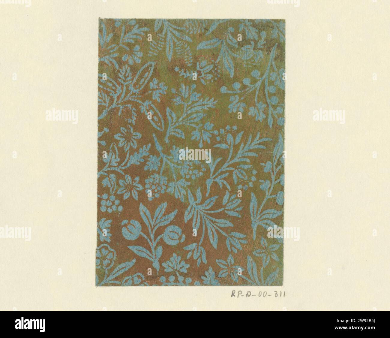 Leaf with flowers and fruits, anonymous, 1700 - 1800 brocade paper Leaf ...