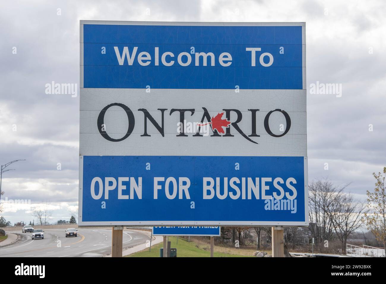 Welcome to the province of Ontario English sign at Confederation Park ...