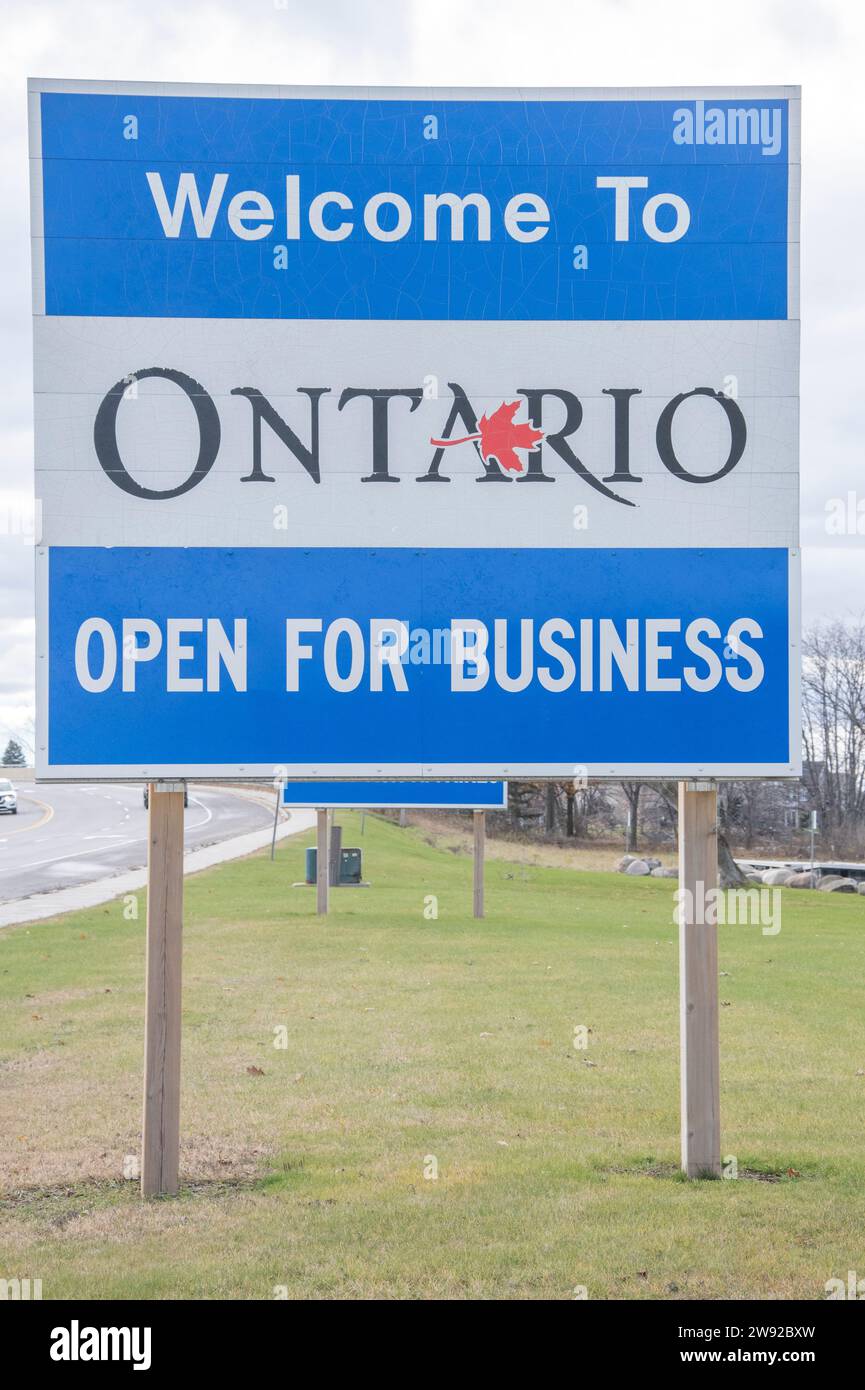 Welcome to the province of Ontario English sign at Confederation Park ...