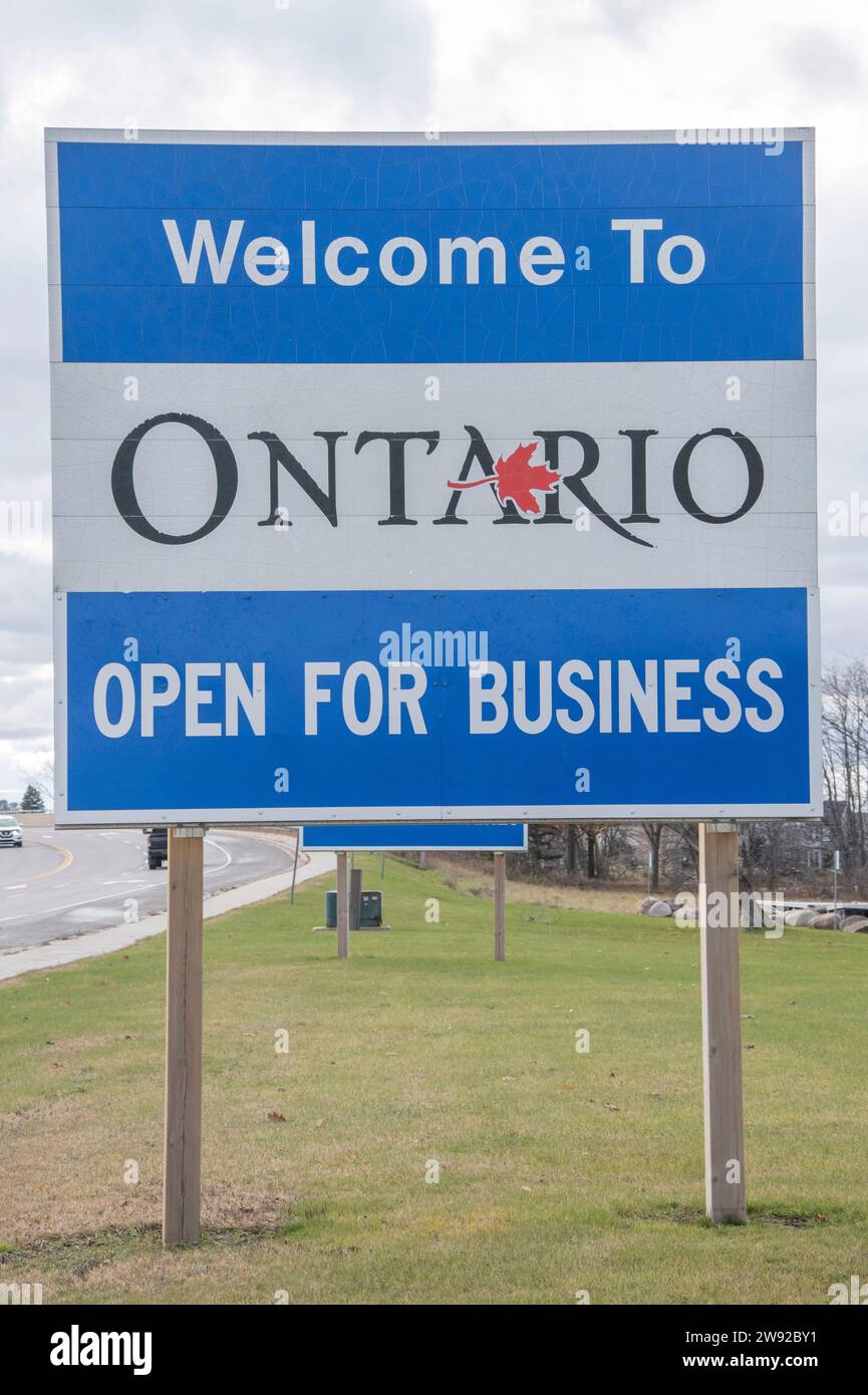 Welcome to the province of Ontario English sign at Confederation Park ...