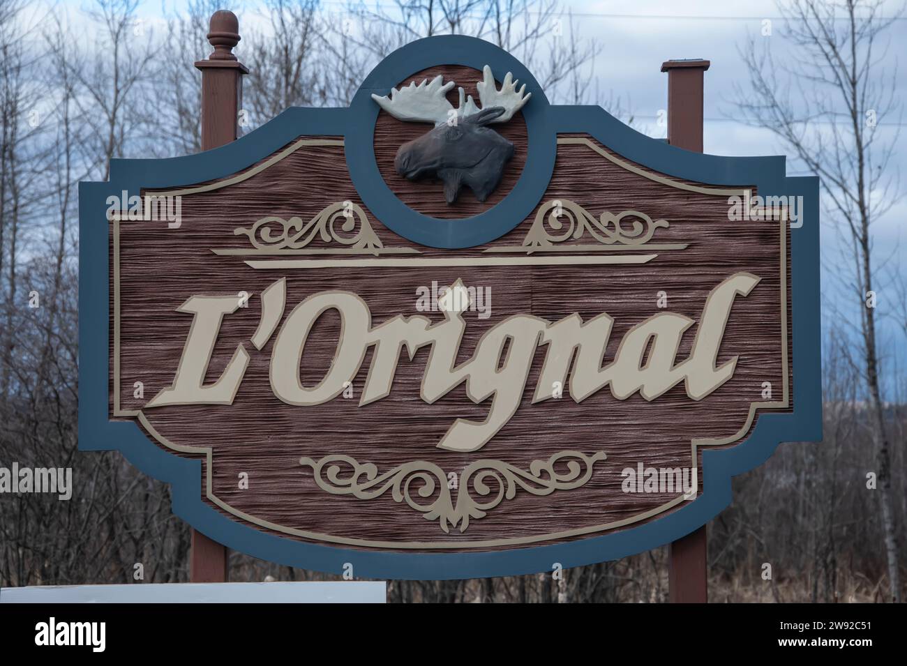 Welcome to L'Orignal sign in east Hawkesbury, Ontario, Canada Stock ...
