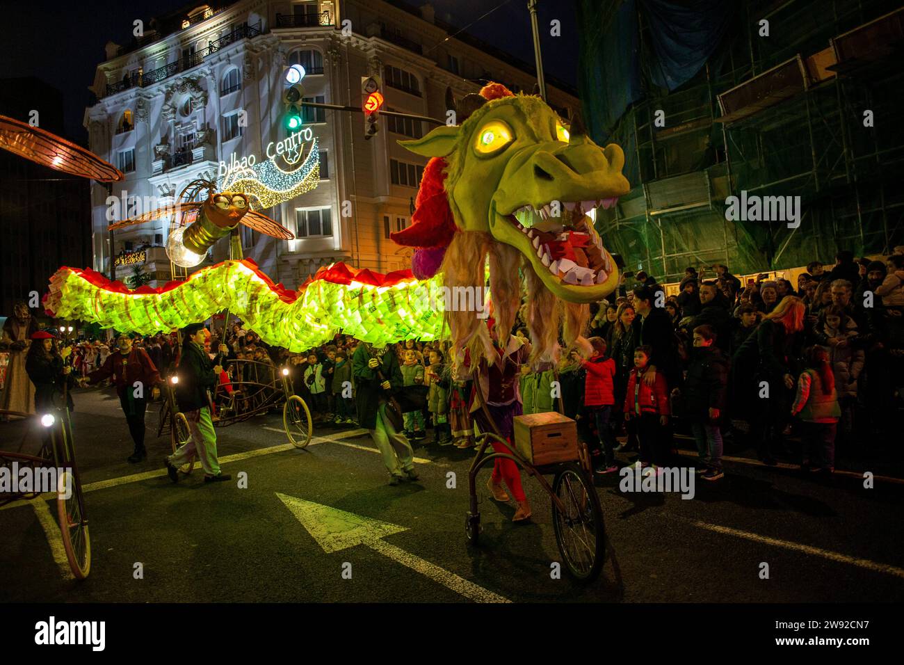 Bilbao, Vizcaya, Spain. 23rd Dec, 2023. A Basque mythological dragon ...