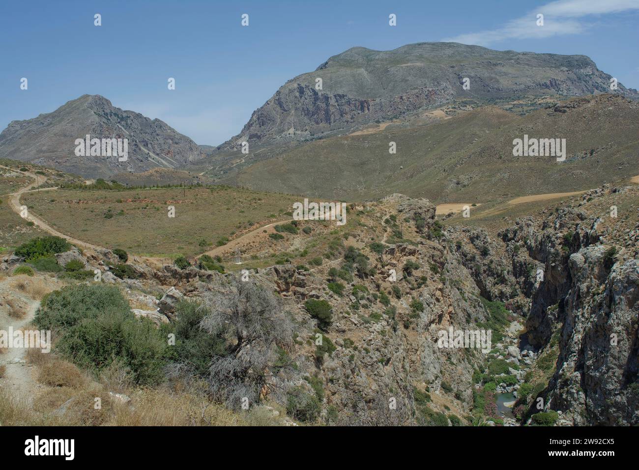 Hiking trail around the Kourtalioko Gorge, Preveli, Crete, Greece ...