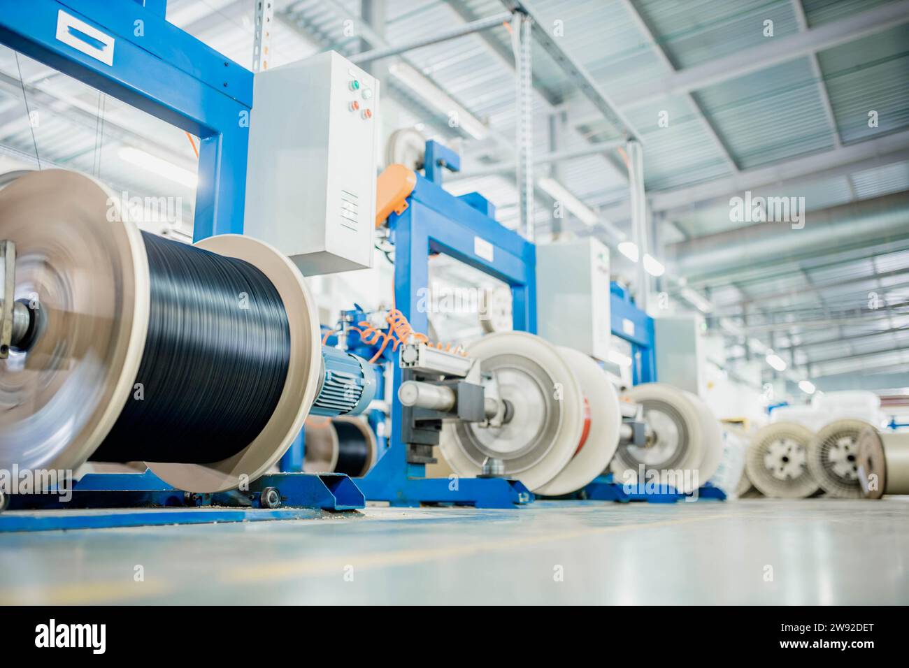 Industrial production of fiber optic cable for telecommunication ...