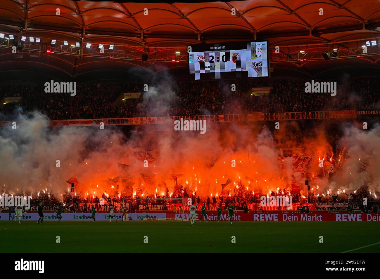 Bengalos, pyrotechnics, pyro, fireworks, Cannstatter Kurve, VfB ...
