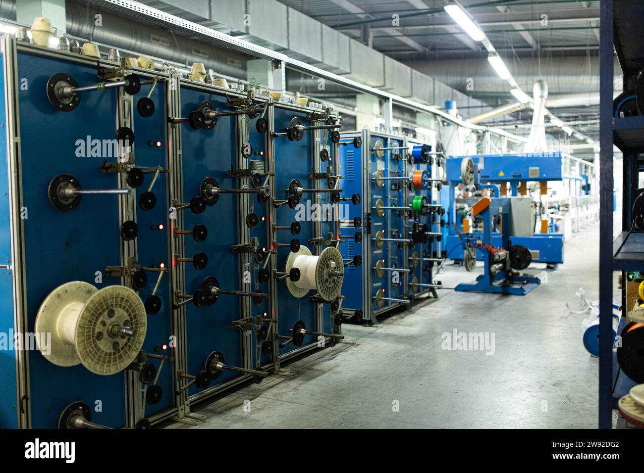 Industrial production of fiber optic cable for telecommunication ...