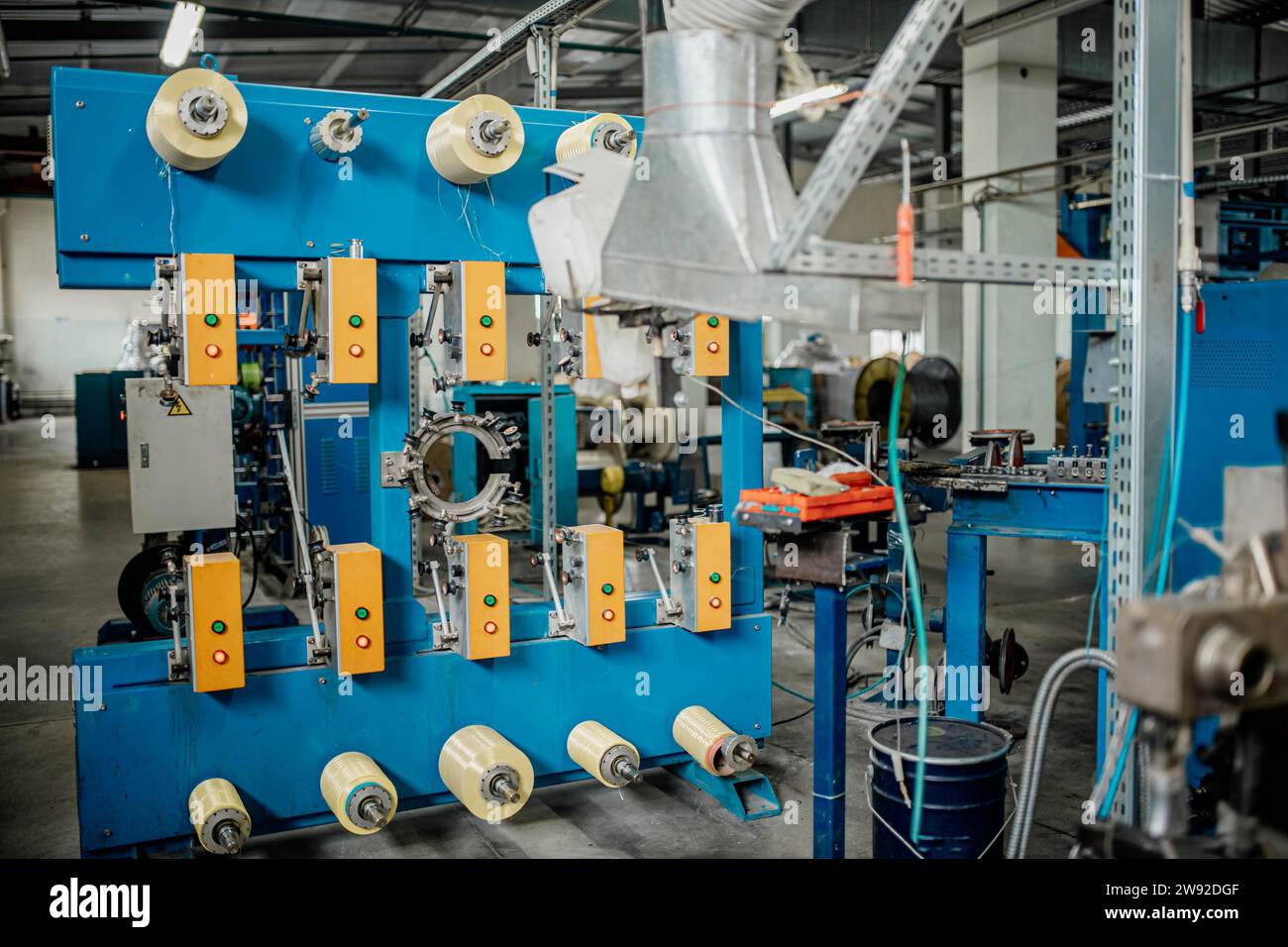 Industrial production of fiber optic cable for telecommunication ...