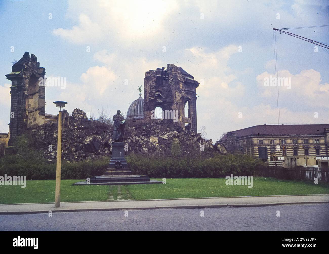 Rubble of the Dresden Frauenkirche by George Baehr, burnt out after the ...