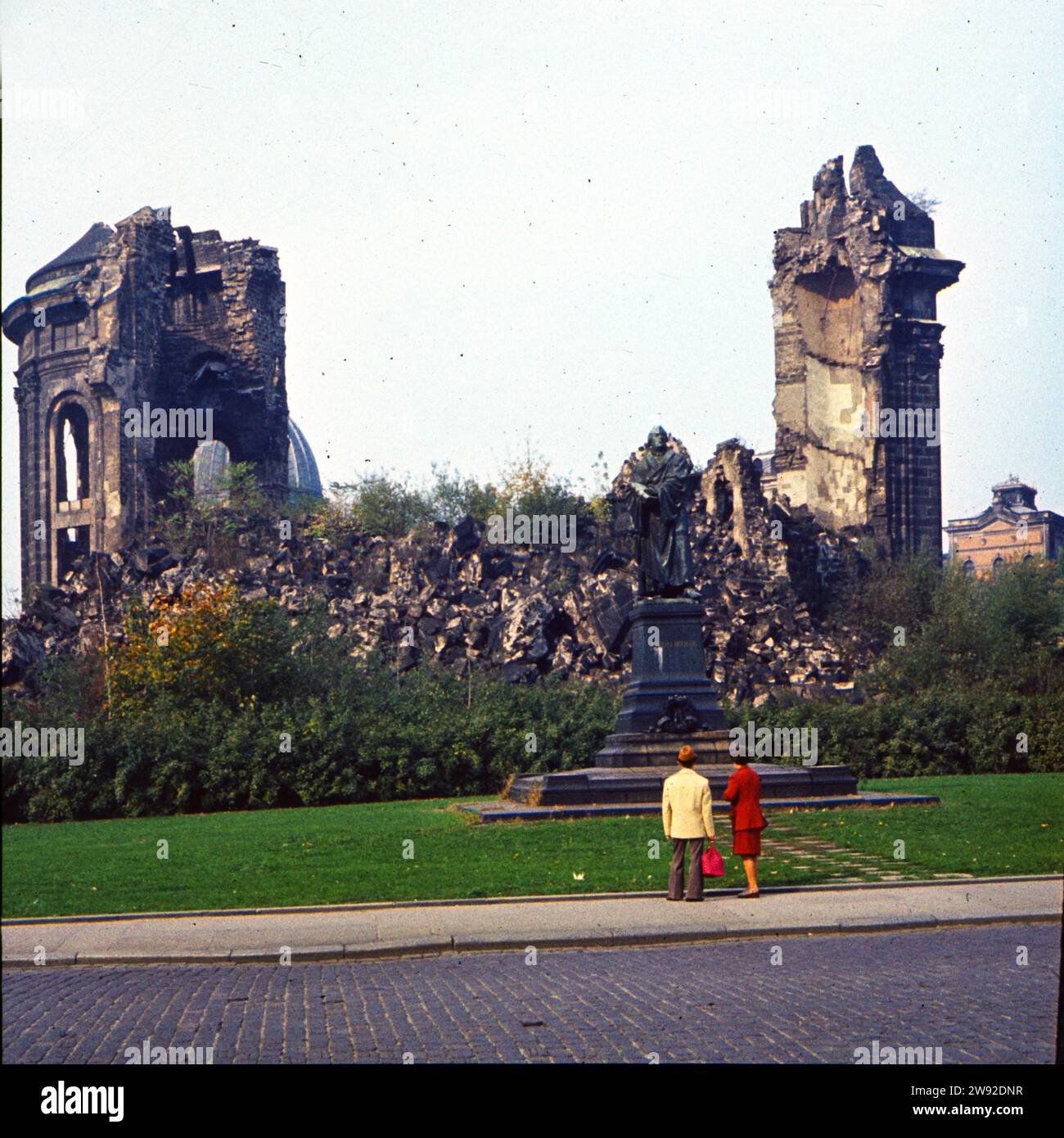 Rubble of the Dresden Frauenkirche by George Baehr, burnt out after the ...