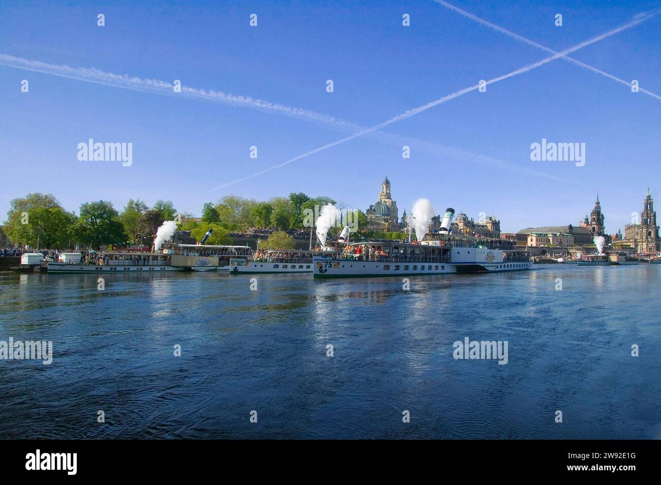 Steamboat parade on the Elbe Stock Photo - Alamy