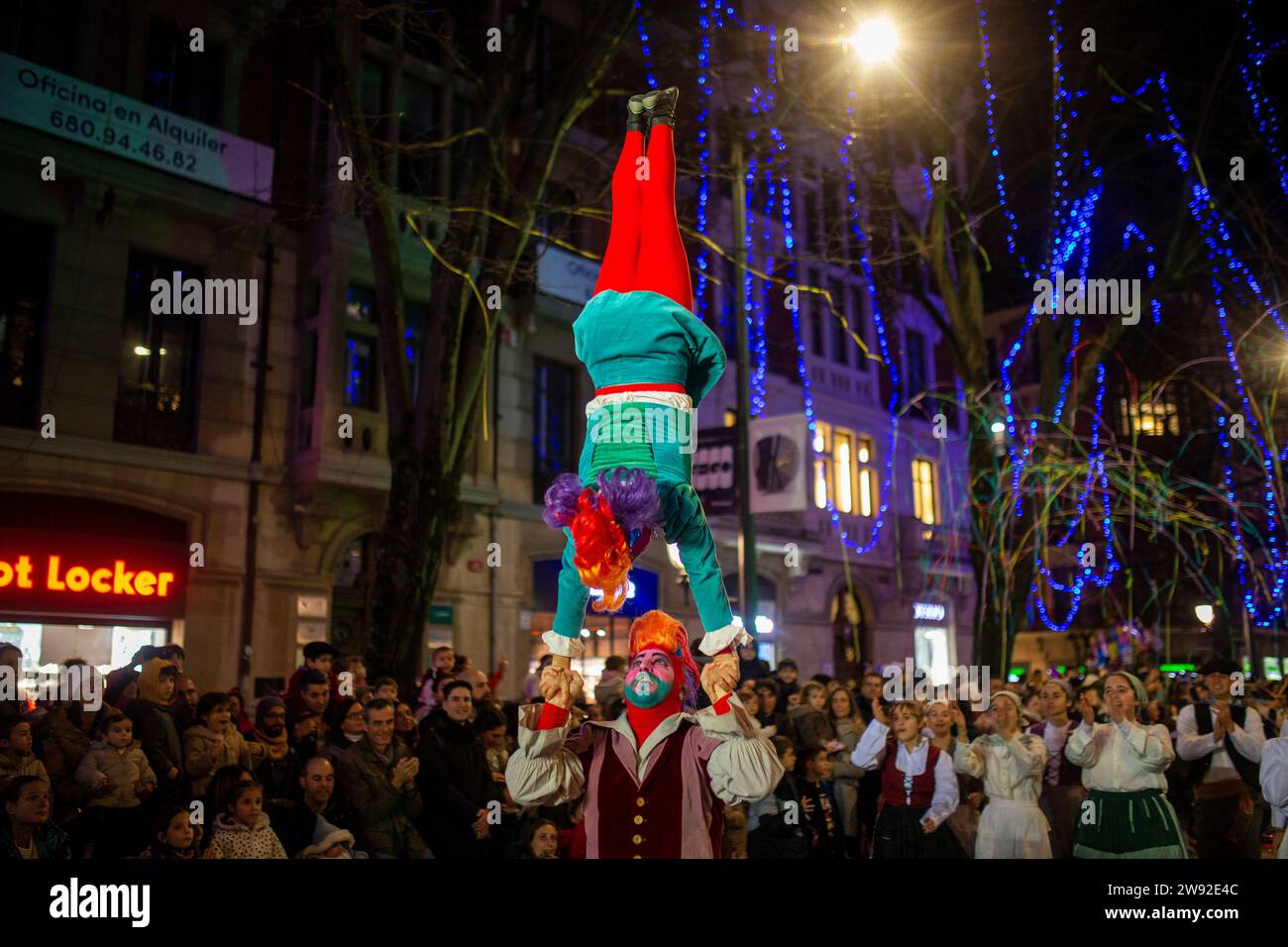 Bilbao, Vizcaya, Spain. 23rd Dec, 2023. Two Galtzagorri, characters ...